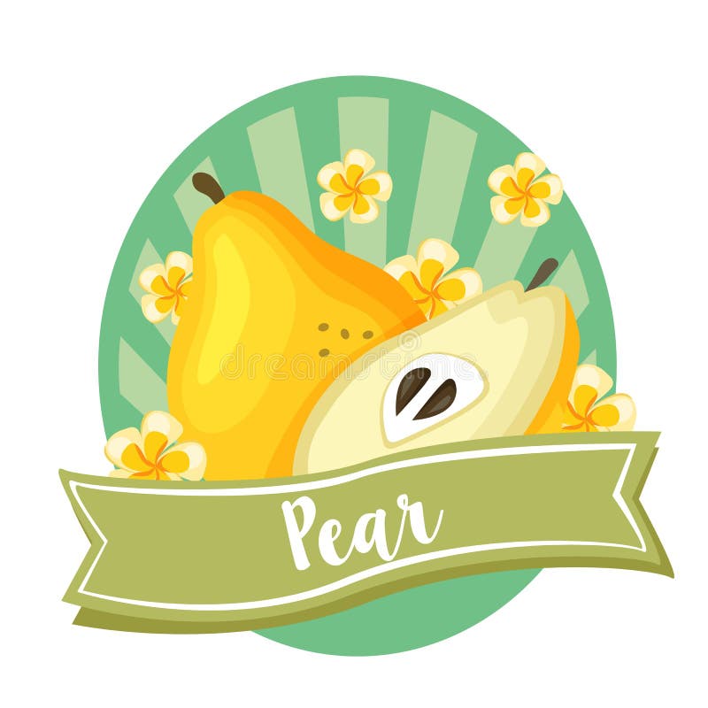 Pear labels exotic fruit stock vector. Illustration of dragon - 144894654