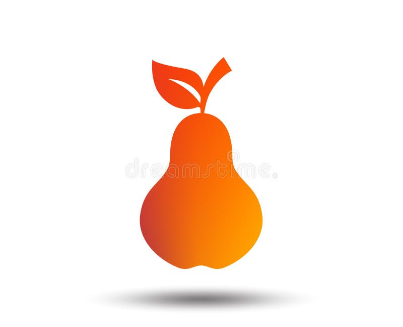 Pear with Leaf Sign Icon. Fruit Symbol Stock Vector - Illustration of ...