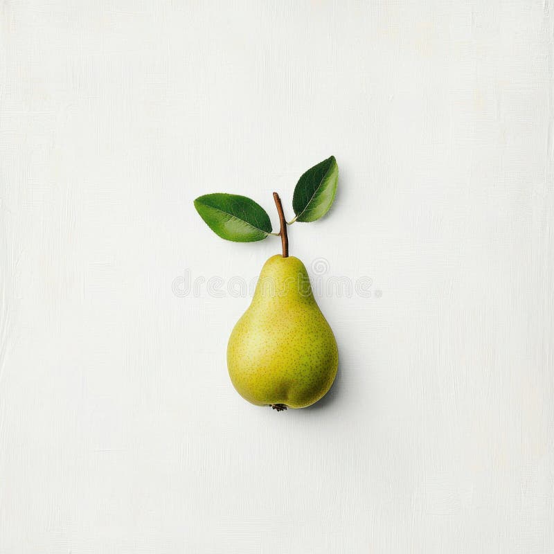 Pear with Leaves on White stock photo. Image of fruit - 367338600