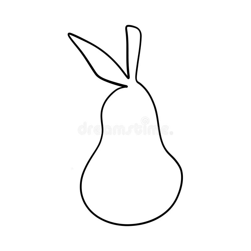 Pear in Line Art Style. One Line Continuous Drawing. Vector Hand Drawn ...