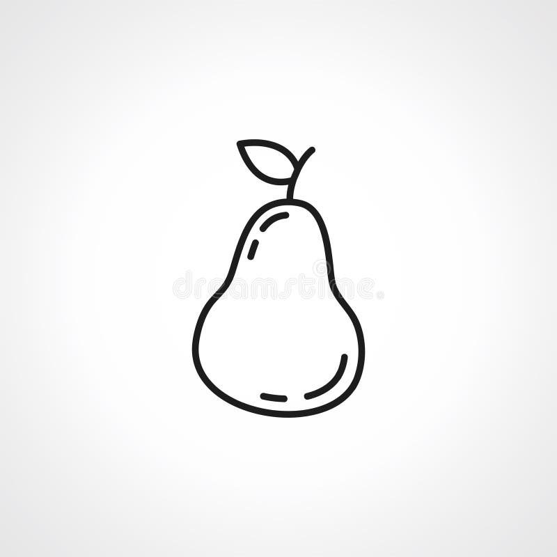 Pear Line Icon, Pear Fruit Icon Stock Vector - Illustration of flat ...