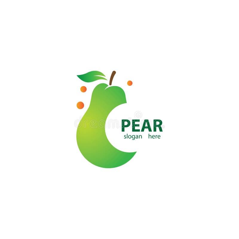 Pear Logo Vector Illustration Yellow Orange Gradient Icon Stock Vector
