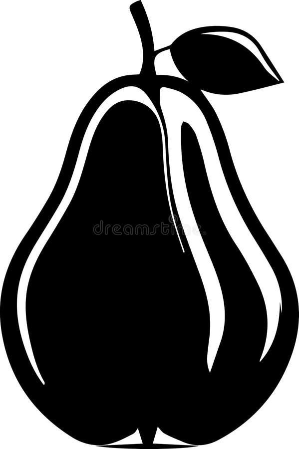 Pear Logo Monochrome Design Style Stock Vector - Illustration of fiber ...