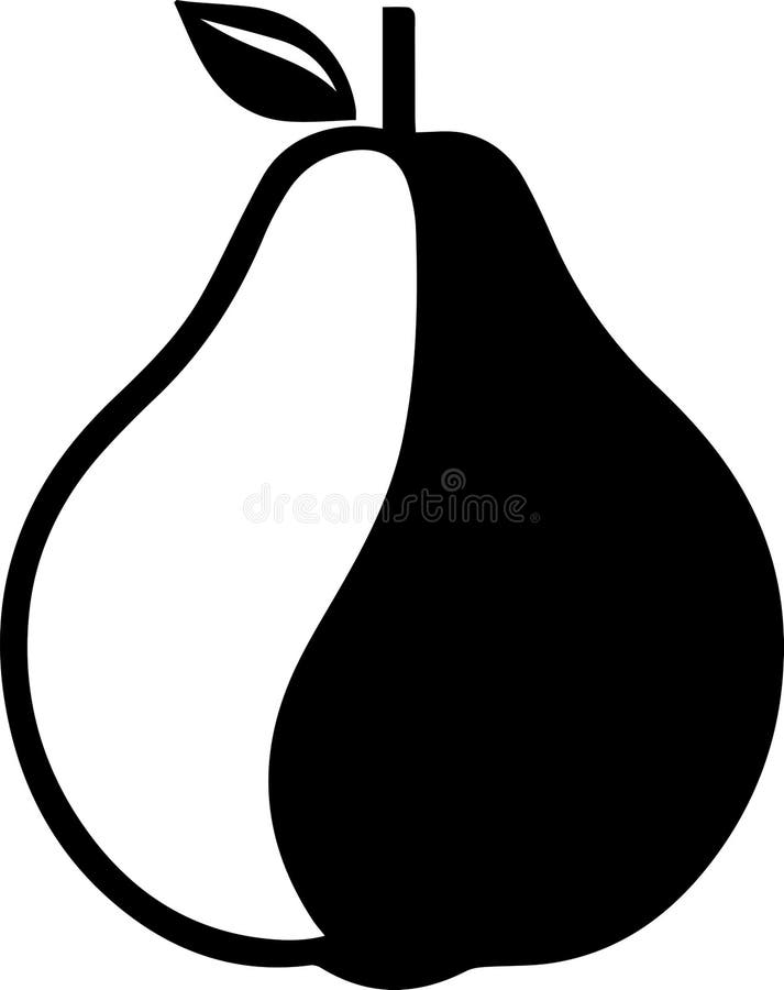 Pear Logo Monochrome Design Style Stock Vector - Illustration of snack ...