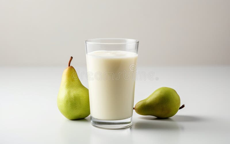 Pear Milkshake Juice on a Clear Background Stock Illustration ...