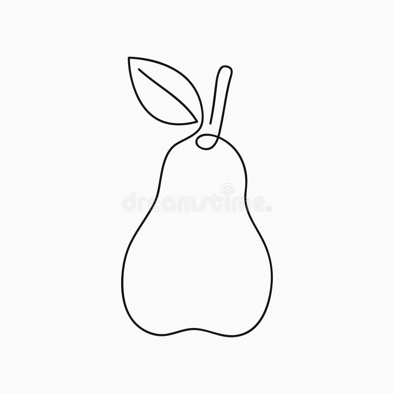 Pear - One Line Drawing. Continuous Line Fruit. Hand-drawn Minimalist ... Pear - One Line Drawing. Continuous Line Fruit. Hand-drawn Minimalist ...