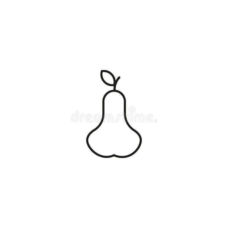 Pear Outline Icon on White Background. Vector Illustration Stock Vector ...