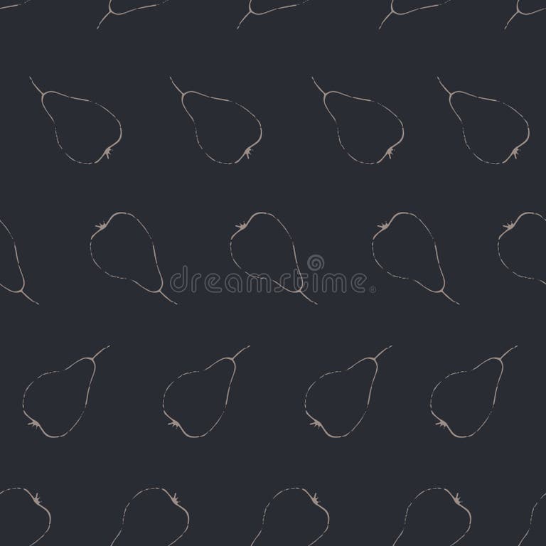 Pear Pattern on Black Background Vector Illustration Stock Vector ...