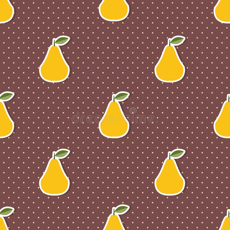 Pear Pattern. Seamless Texture with Ripe Pears Stock Vector ...