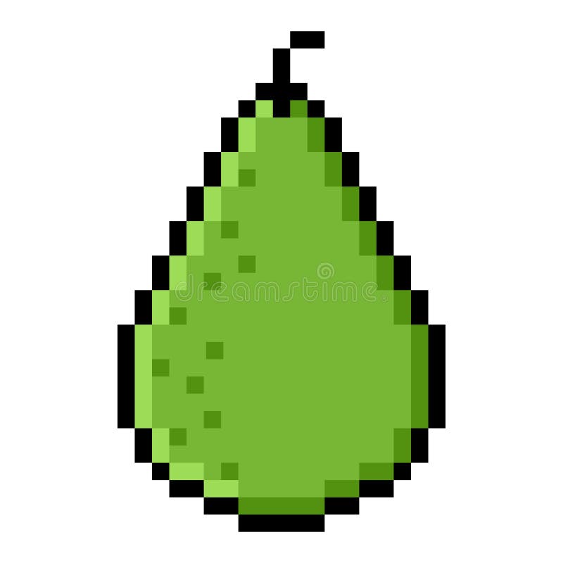 Pear Pixel Art 8 Bit Video Game Fruit Icon Stock Vector - Illustration ...
