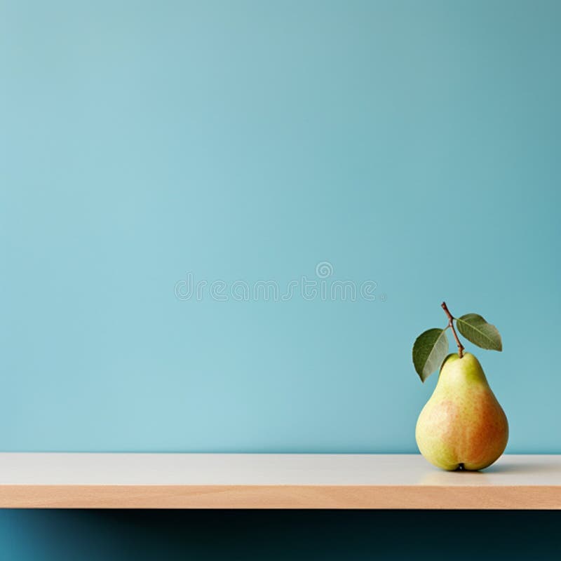 A Pear Which is on a Blue Background Popular for Designers Stock ...