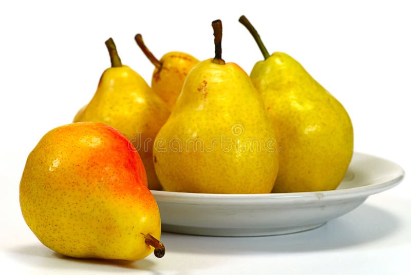 Pear on a plate stock image. Image of garden, natural - 9443045
