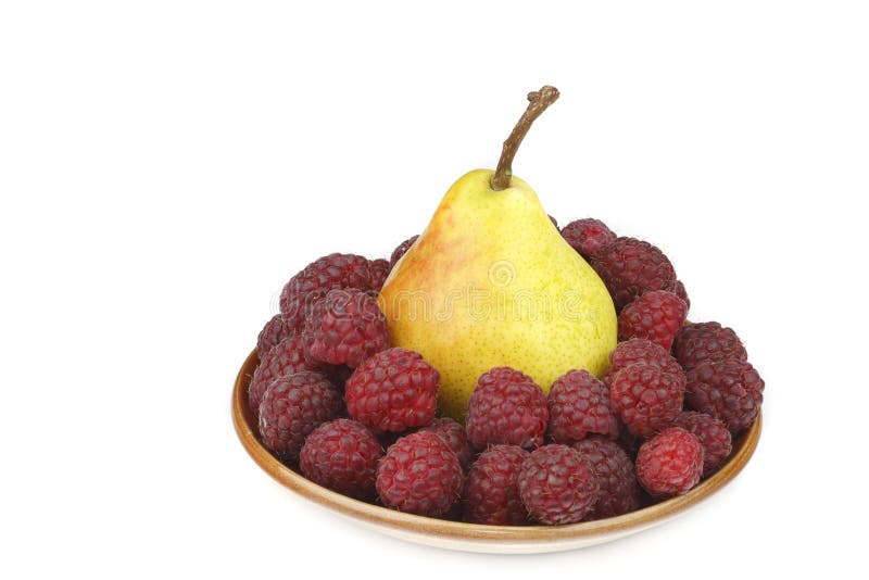 Pear and raspberries stock photo. Image of healthy, sweet - 10953842