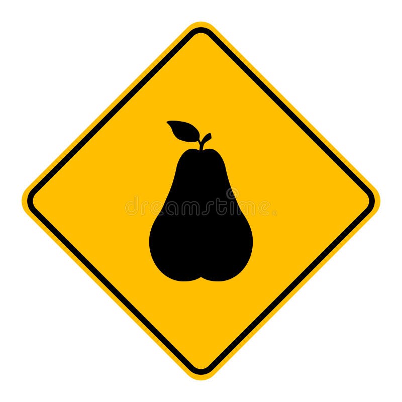 Pear and road sign stock vector. Illustration of road - 225064282