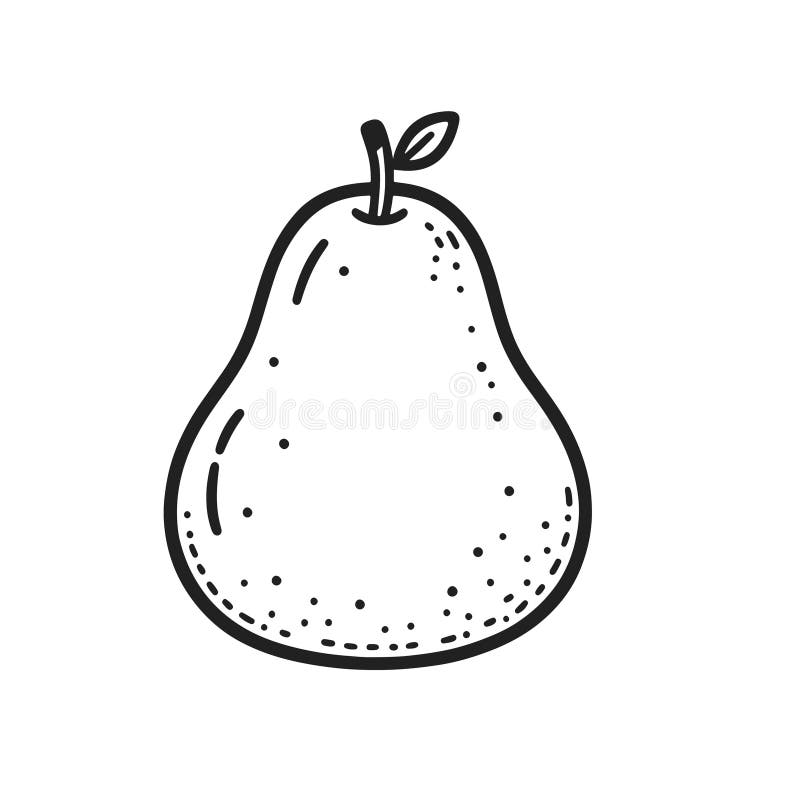 A Pear is Shown in a Black and White Drawing Stock Illustration ...