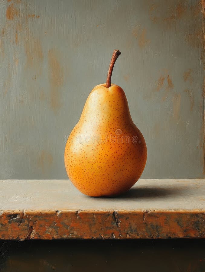 A Pear is Sitting on a Table Stock Illustration - Illustration of sweet ...
