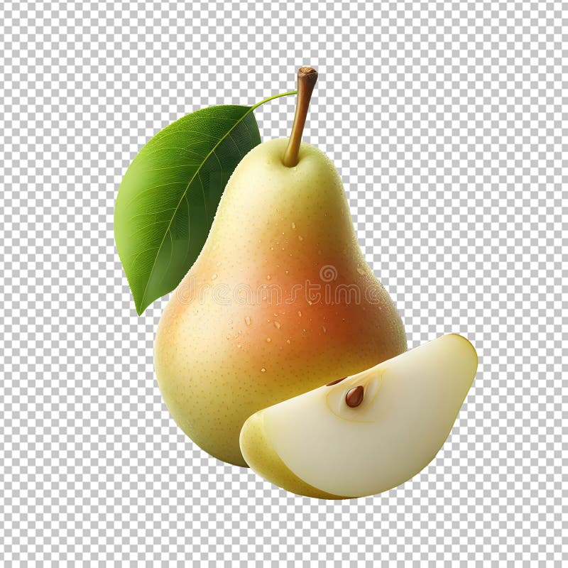 Pear Slice Isolated on Transparent Background Stock Image ...