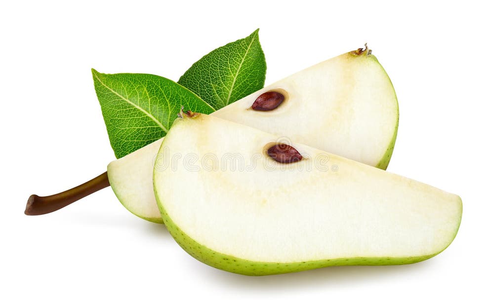 Pears Slice Isolated on White Background Clipping Path Stock Image ...