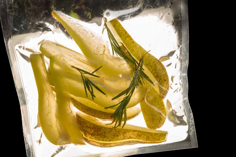 Pear Slices Vacuum Packed Sealed Stock Photo - Image of closeup ...