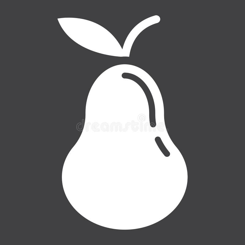 Pear Solid Icon. Two Pears Illustration Isolated on White Stock Vector ...