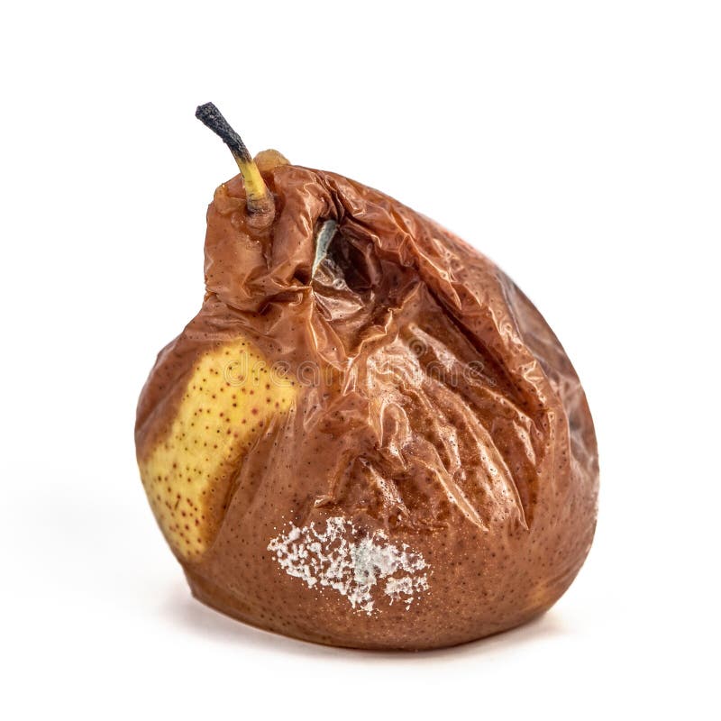 Pear Spoiled Isolated on White Background Stock Image - Image of ...