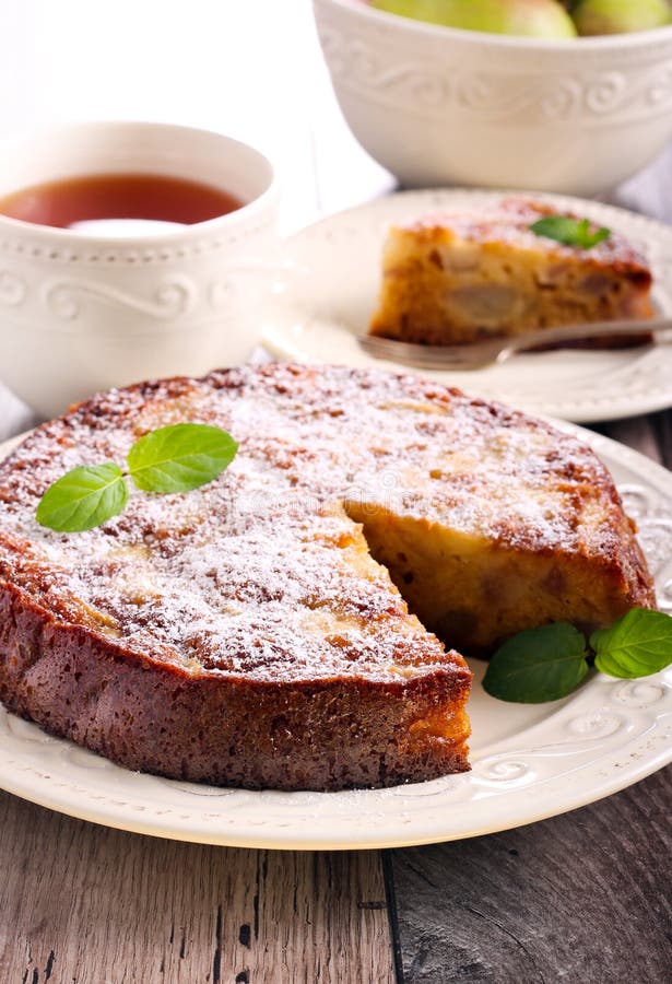 Pear sponge cake stock image. Image of breakfast, slice - 77034057