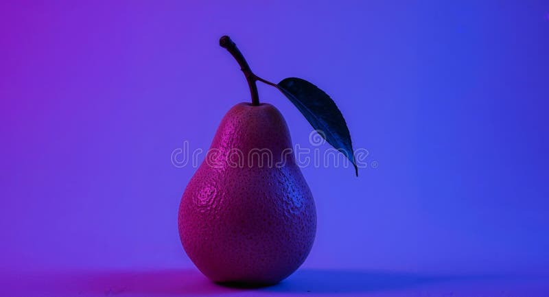 Pear Still Life with Neon Lighting, Modern Still Life Pear Photography ...