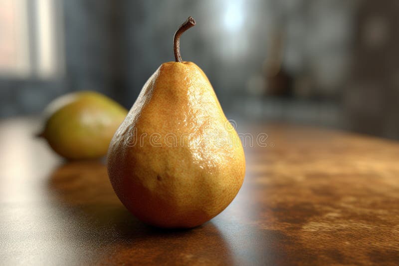 Pear on the Table. Generated by AI Stock Illustration - Illustration of ...
