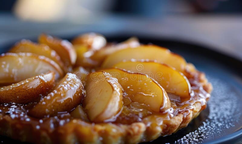 Pear Tart Tatin, Caramelized and Flaky Stock Photo - Image of dessert ...