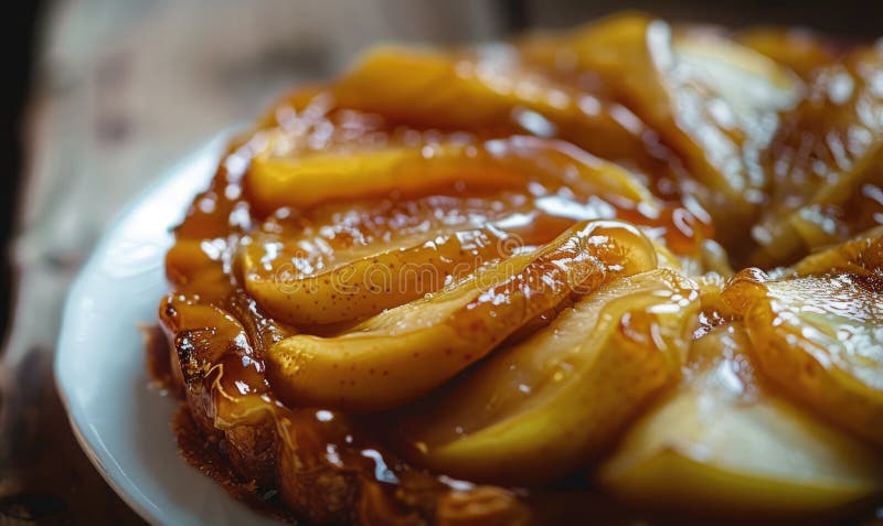 Pear Tart Tatin, Caramelized and Flaky Stock Image - Image of breakfast ...