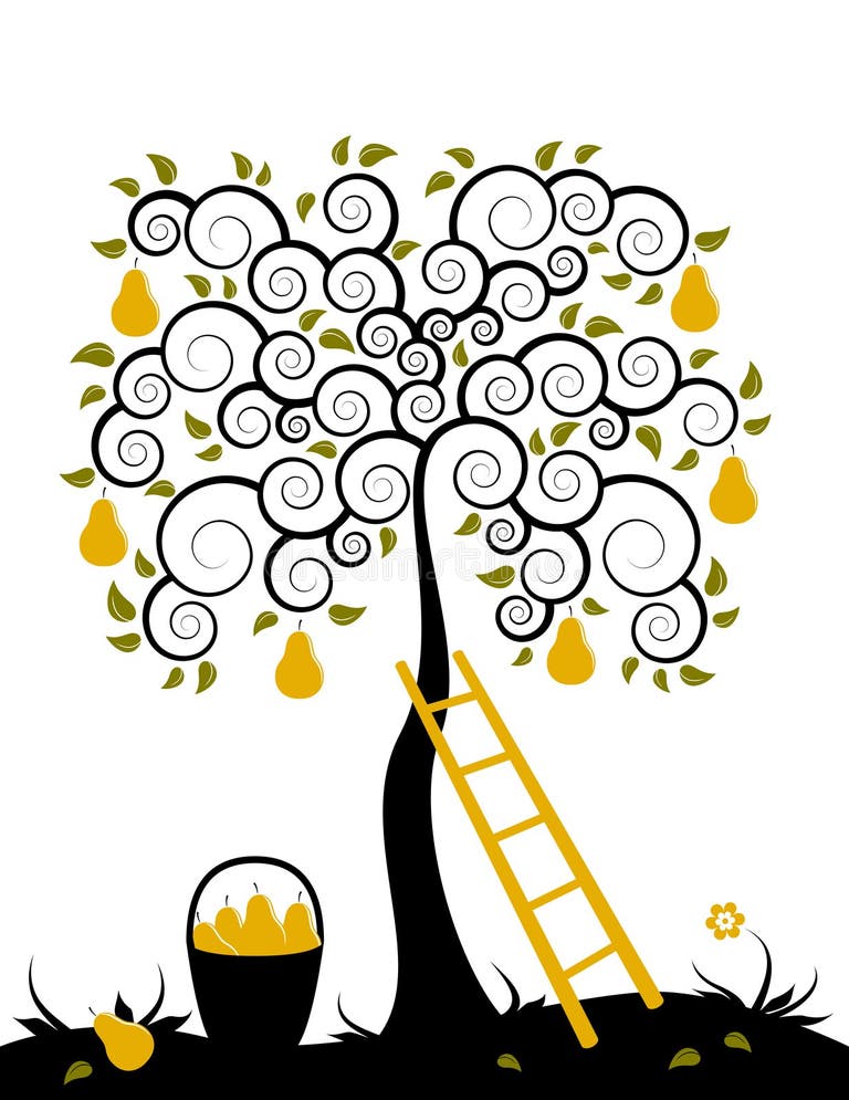 Pear Tree Illustration Ladder Stock Illustrations – 64 Pear Tree ...