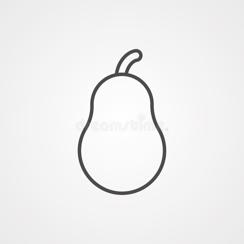 Pear Vector Icon Sign Symbol Stock Illustration - Illustration of meal ...