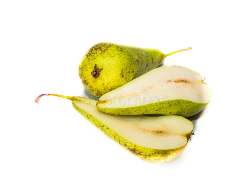 Pear on White Background Material Stock Photo - Image of slice, healthy ...