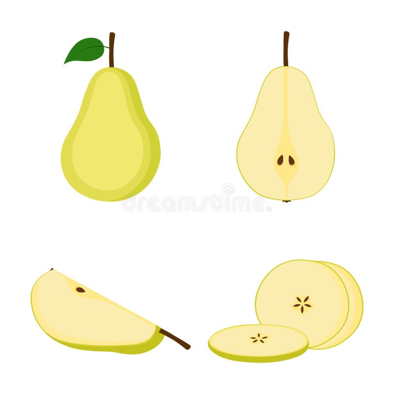 Pear Slices Vector Stock Illustrations – 679 Pear Slices Vector Stock ...