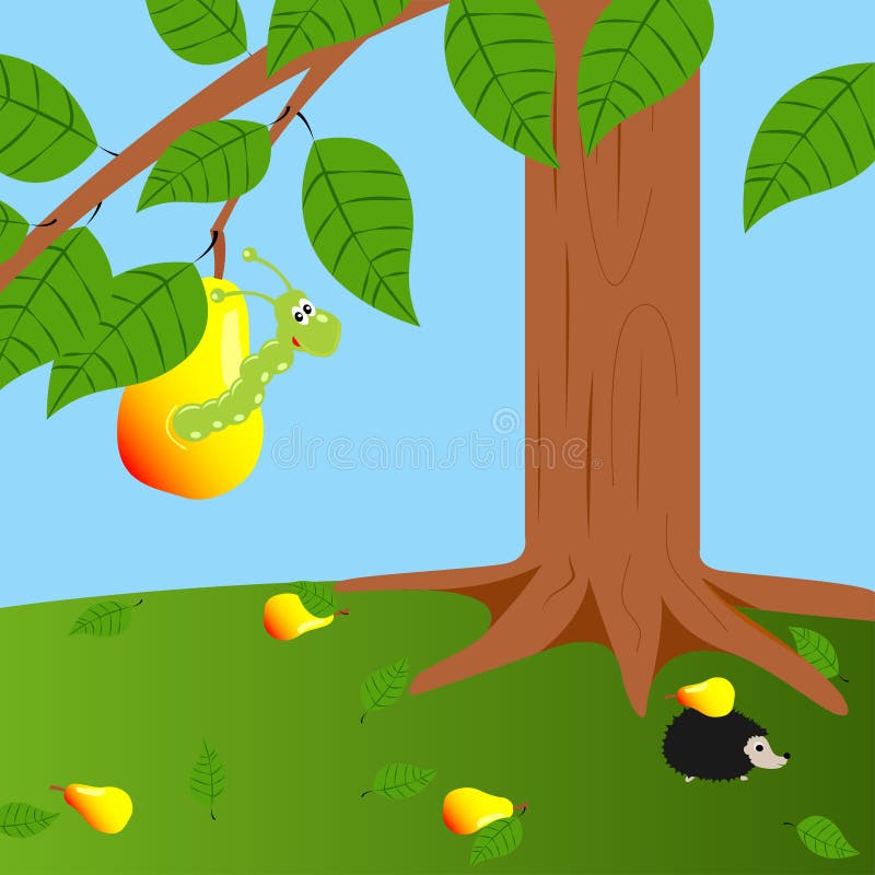 Cartoon Worm Pear Stock Illustrations – 111 Cartoon Worm Pear Stock ...