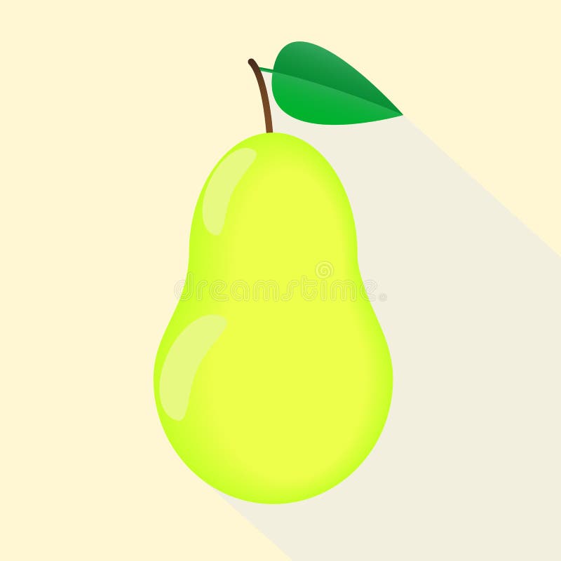 Pear on a Yellow Background Stock Illustration - Illustration of diet ...