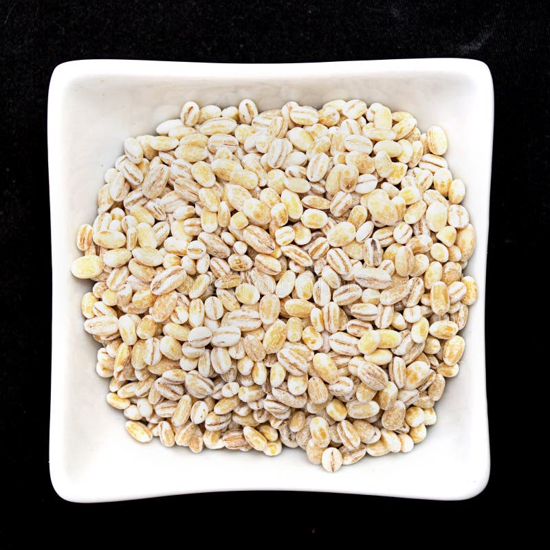 Loose Pearl Barley in a Bowl, Isolated Stock Image - Image of ...
