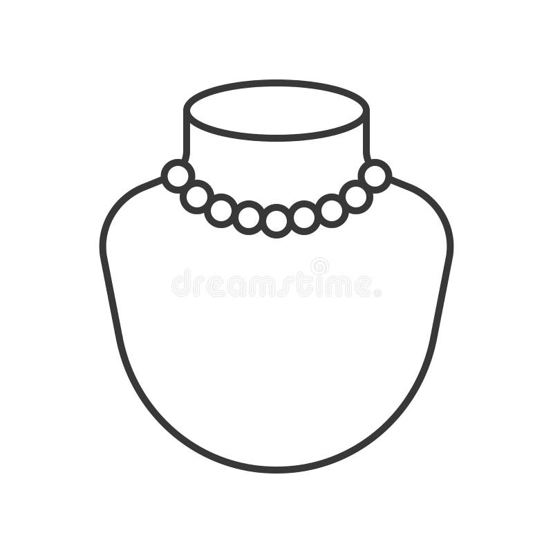 Outline Pearl Necklace Vector Icon. Isolated Black Simple Line Element ...