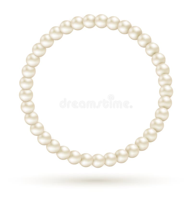 Pearl Circle Like Frame Isolated on White Stock Vector - Illustration ...