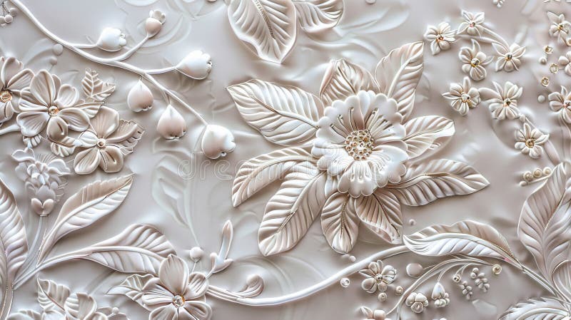A Pearl Color Background with a Delicate, Embroidered Pattern. the ...