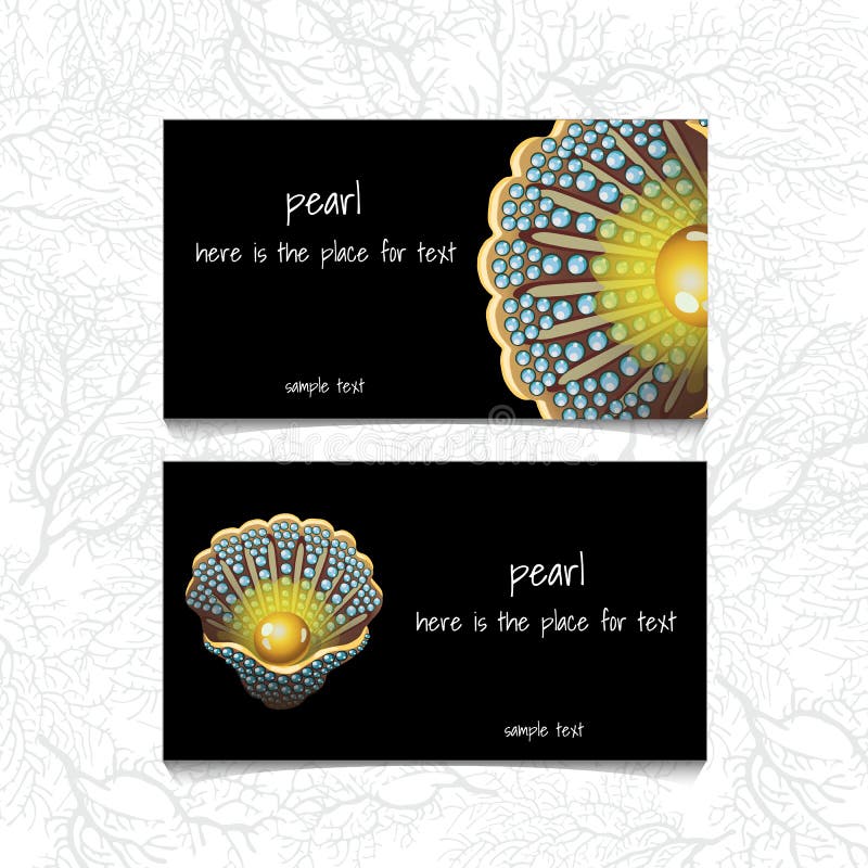 Pearl Design Horizontal Business Card, Name Card Stock Vector ...