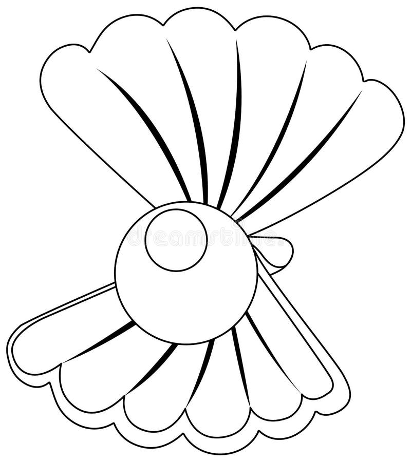 Pearl Doodle Outline for Colouring Stock Vector - Illustration of ...