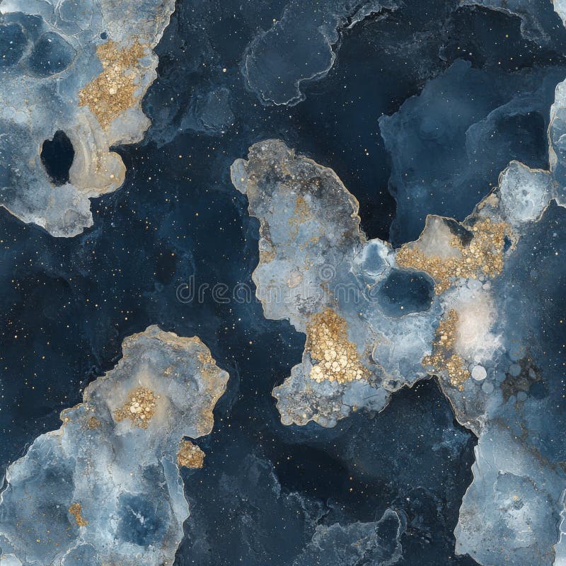 A Pearl-effect Abstract Texture is Displayed on a Navy Blue and Gold ...