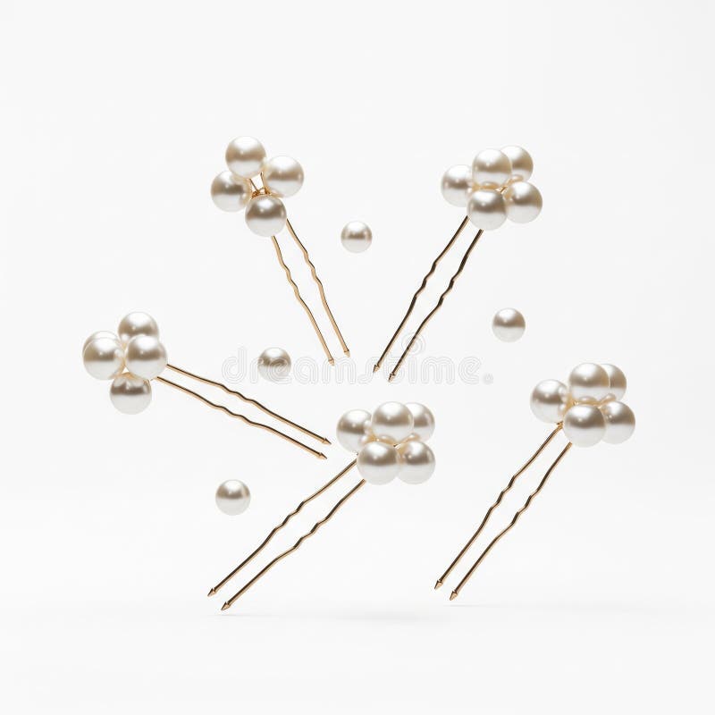Pearl-embellished Bobby Pins Stock Illustration - Illustration of ...