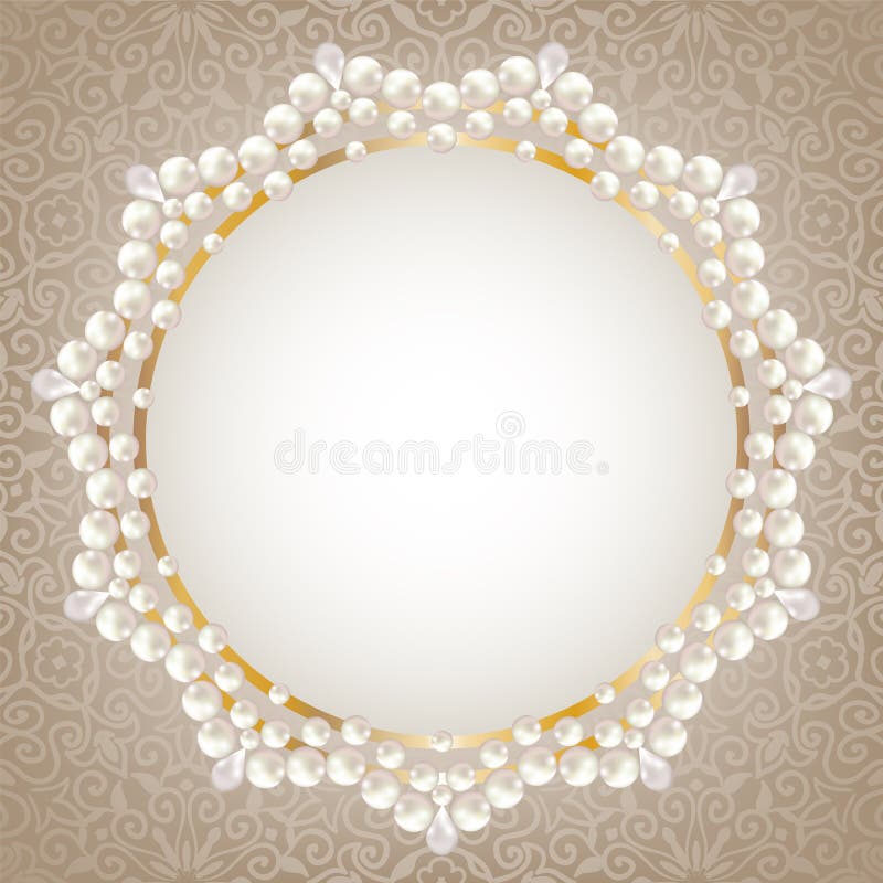 Pearl frame stock vector. Illustration of bead, shiny - 36715364