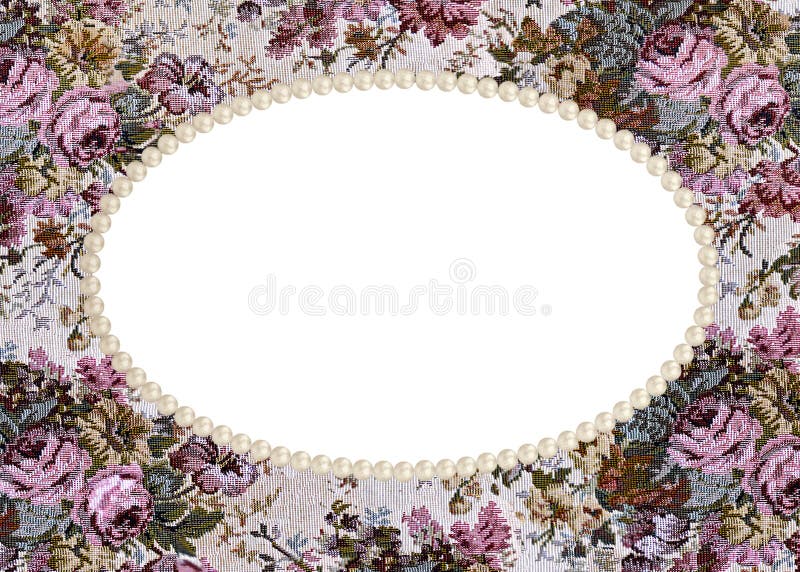 Pink Pearl Frame on Floral Background Stock Illustration - Illustration ...