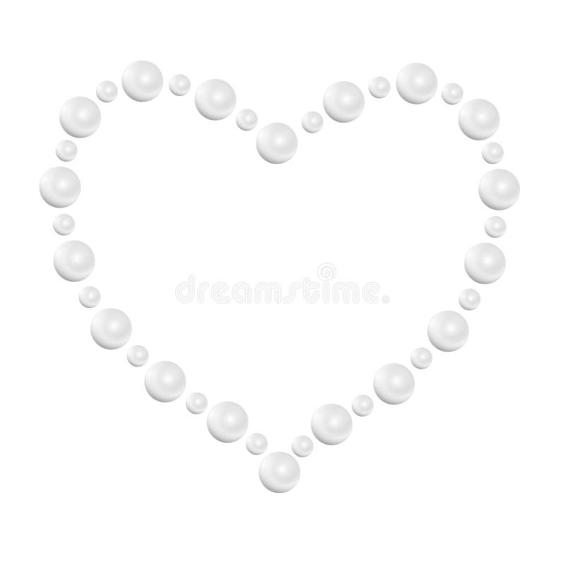 Pearl Gem Heart Shape Frame Stock Vector - Illustration of glamour ...