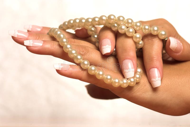 Pearl and hand stock image. Image of nail, nails, palms - 26838107