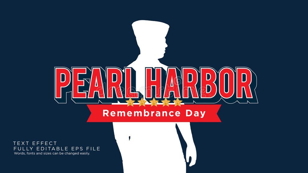 Pearl Harbor Remembrance Day Text Effect Font Type Editorial Photo ...