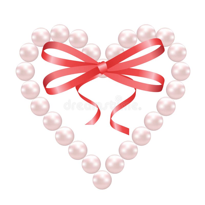 Pearl Heart. Vector Illustration. Stock Vector - Illustration of retro ...